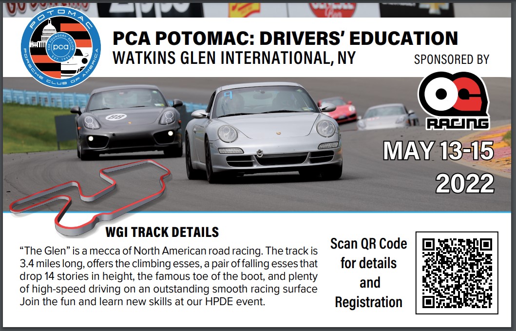 Watkins Glen - PCA Potomac HPDE | The Porsche Club of America